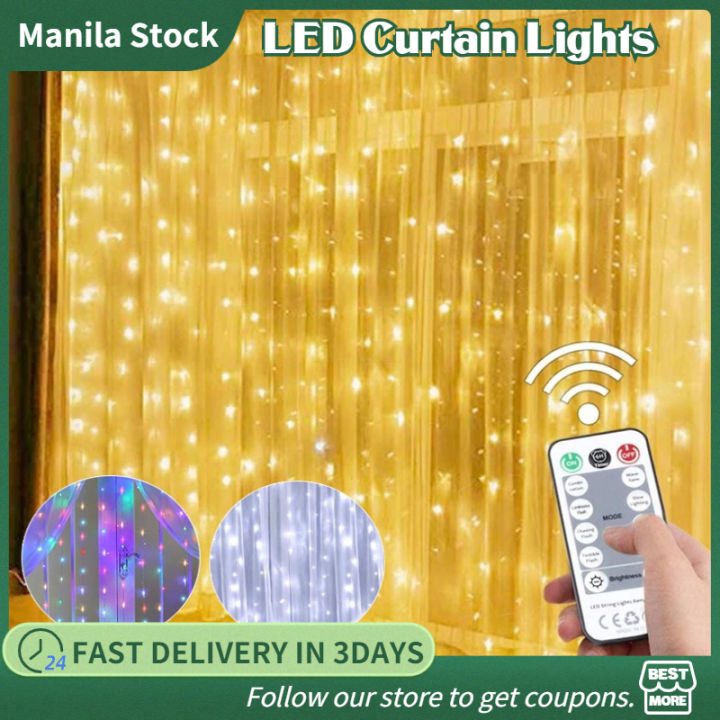 3Mx3M 300 LED Curtain Lights Romantic Wedding Decoration Outdoor Icicle ...