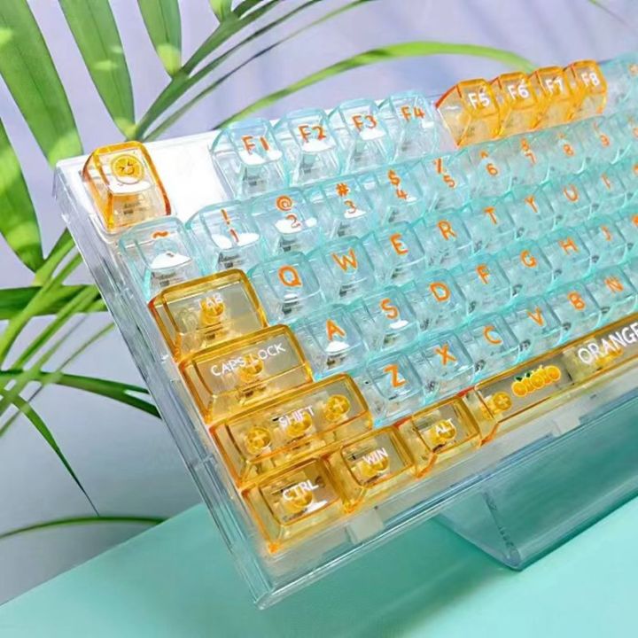 【Keycap only】nắp phím trong suốt màu cam tươi 132 phím hồ sơ cbsa chất ...