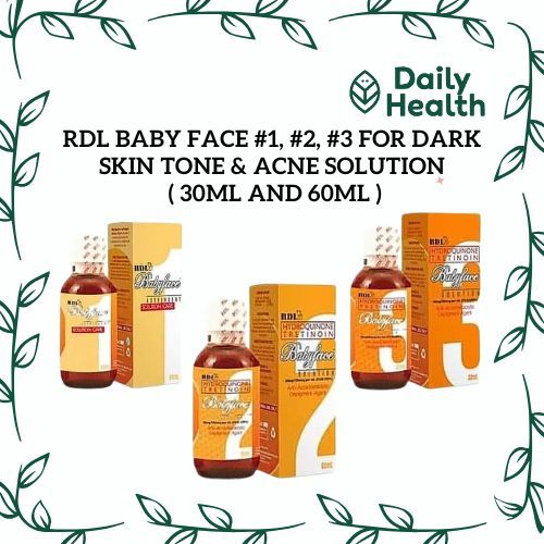 RDL Baby Face #1, #2, #3 For Dark Skin Tone & Acne Solution ( 30ml and ...