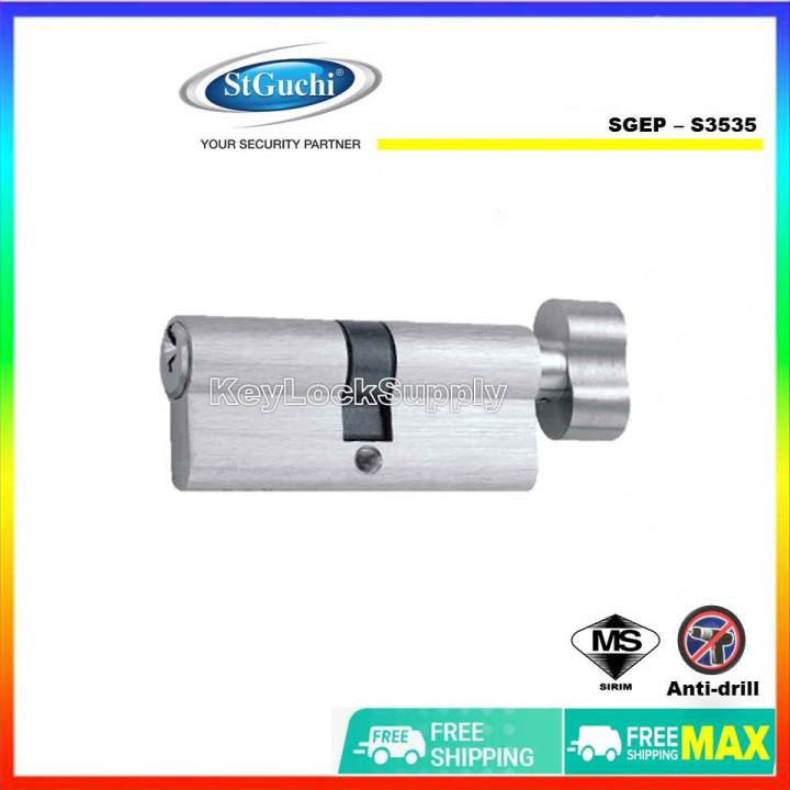 St Guchi Profile Cylinder SGEP-S3535 Single Key & Thumbturn Euro ...
