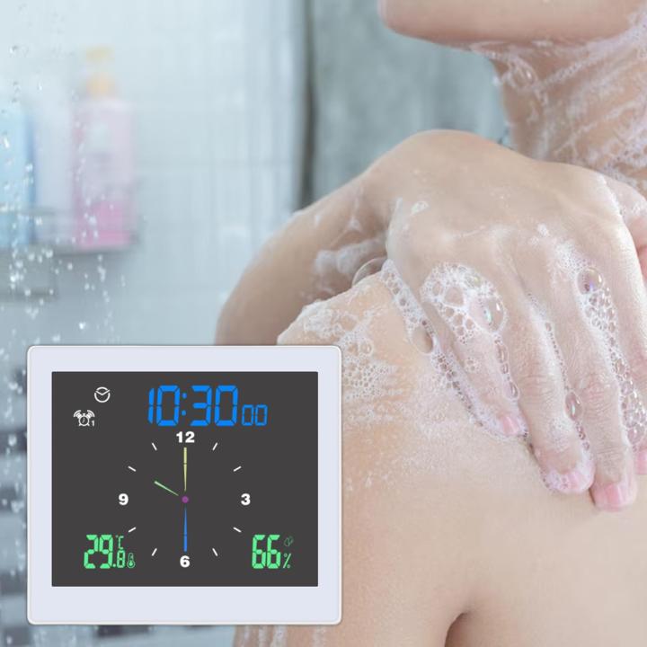 acituna Alarm Clock Shower Clock Temperature Humidity Display Bathroom ...