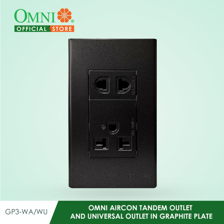 OMNI Aircon Tandem Outlet and Universal Outlet in Graphite Plate - GP3 ...