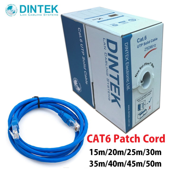 Custom Made ( 10m-50m ) Dintek Cat6 AWG23 Patch Cord - Dintek 4P UTP Solid Cable, 23AWG Solid ...