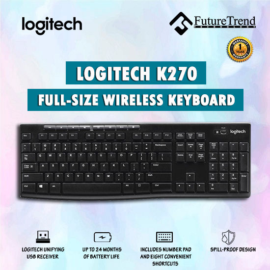 Logitech Wireless Keyboard K270 with Unifying Receiver | Lazada