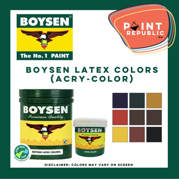 BOYSEN Latex Colors (Acry-color) - Liter and 1/4L Size for Water-based ...