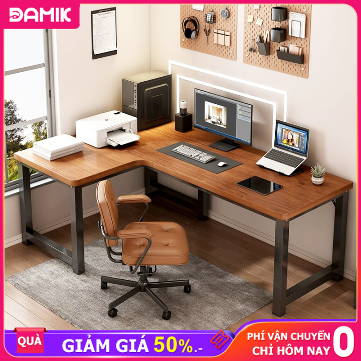 DAMIK Bàn làm việc chữ L tiện dụng, đa năng, rộng rãi | Lazada.vn