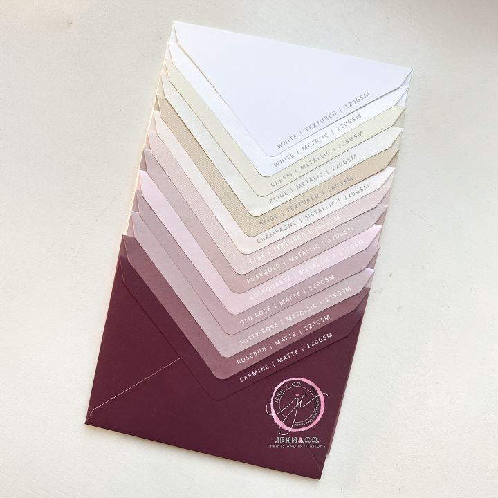 10PCS 5R - 5x7 Envelope wedding invitation, beige, misty rose, rosegold ...