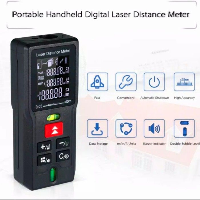 Meteran Laser Digital / Laser Distance Meter / Alat Ukur Jarak Digital ...