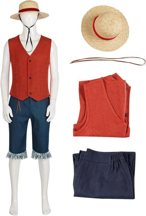 Luffy Costume Luffy Cosplay Anime Coat Wano Country Costumes Halloween ...