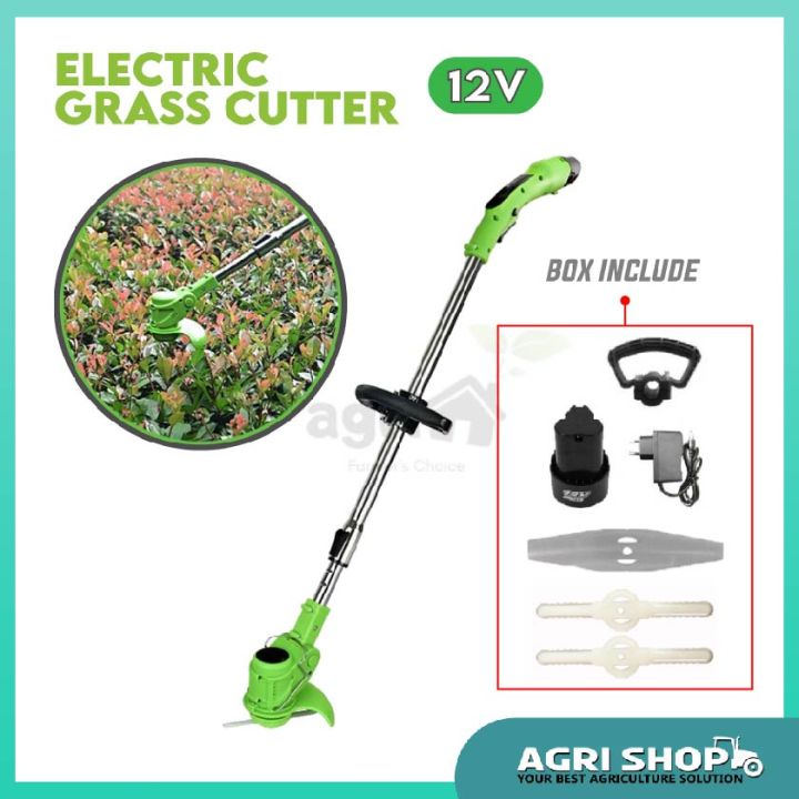 Agrishop 12V Electric Grass Cutter Cordless String Trimmer Garden Lawn ...