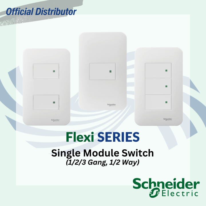 Schneider Flexi 16A 250V 1/2/3 Gang 2 Way Single Switch Module with ...
