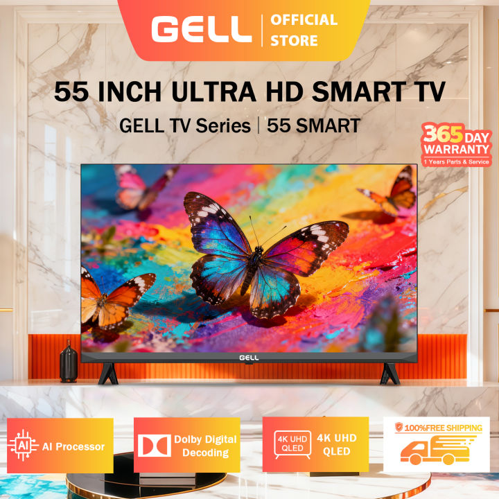 GELL smart tv 55 inches on sale android tv smart led tv flat screen on ...