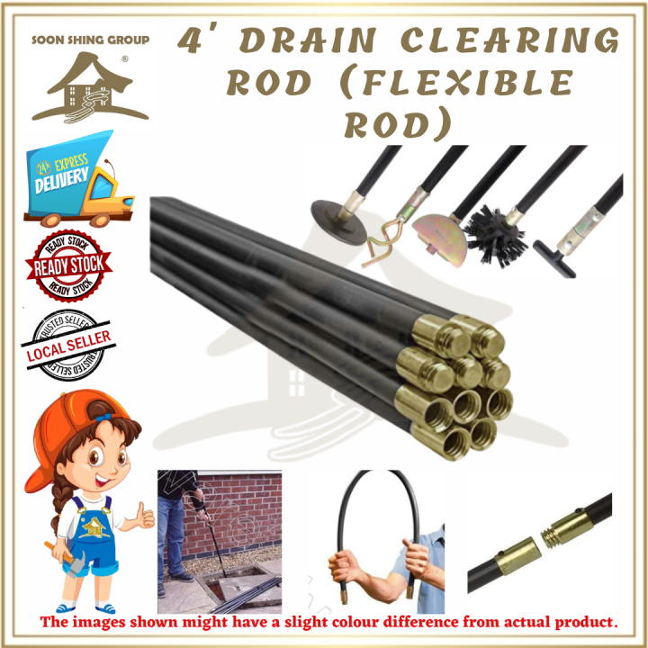 1 Pieces Drain Clearing Rod (4feet) / Pipe Cleaning Rod ( FLEXIBLE ROD ...