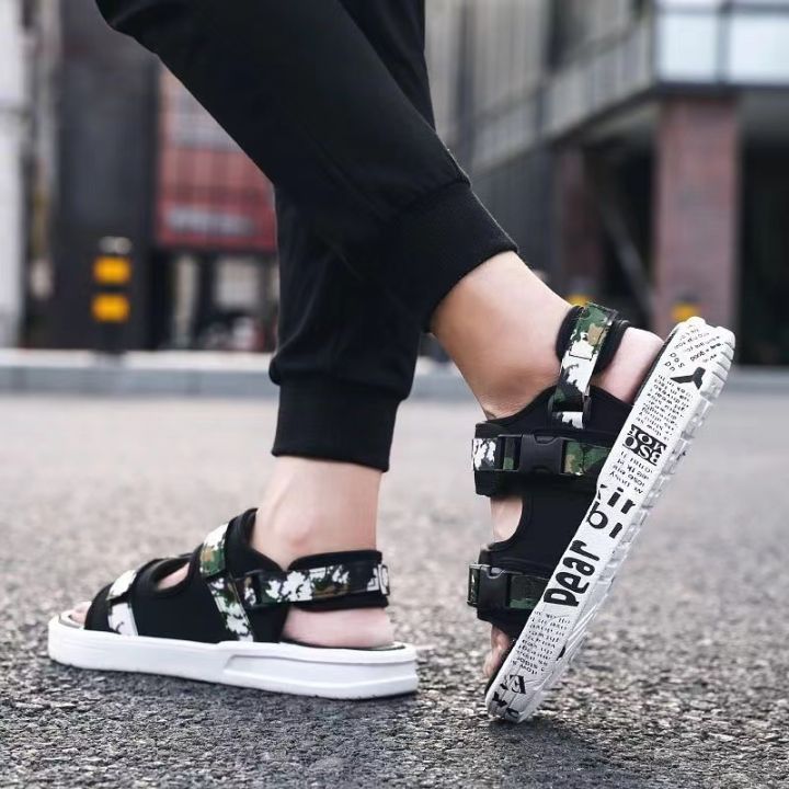 Zhongda boy 10 flat sports sandals 12 teenagers and junior high school ...