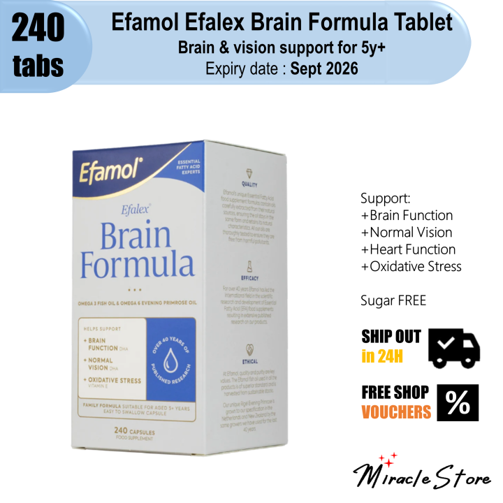 Efamol Efalex Brain Formula Capsules 5y+ 240tabs Brain Eyes Vision ...
