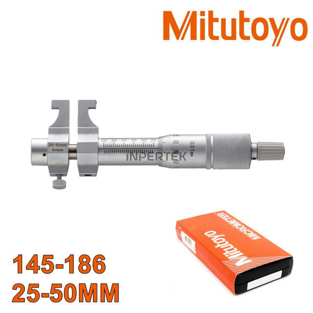 Micrometer 25-50 MITUTOYO 145-186 Micro Meter Manual Inside Mikrometer ...