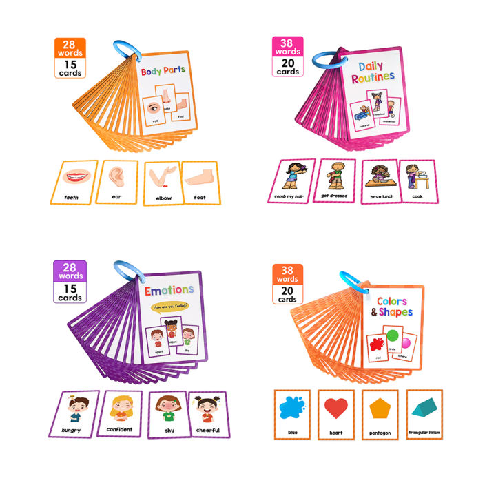 70 Cards with 132 Words Kids Montessori Educational Flash Cards Set ...