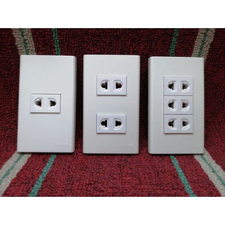 Omni Wide Series Universal Outlet w/ Plate (1, 2, or 3 gang) | Lazada PH