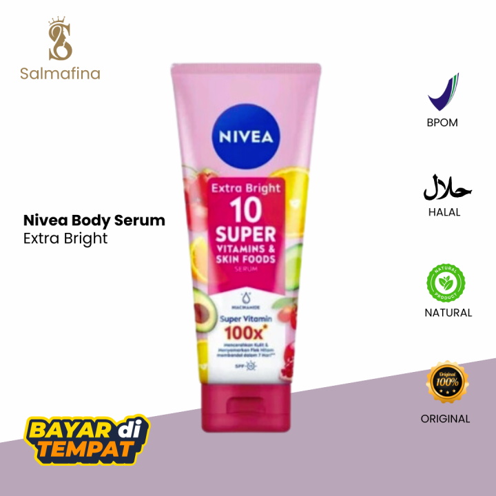 Nivea Body Serum Extra Bright 10 Super Vitamins & Skin Foods 180ML ...