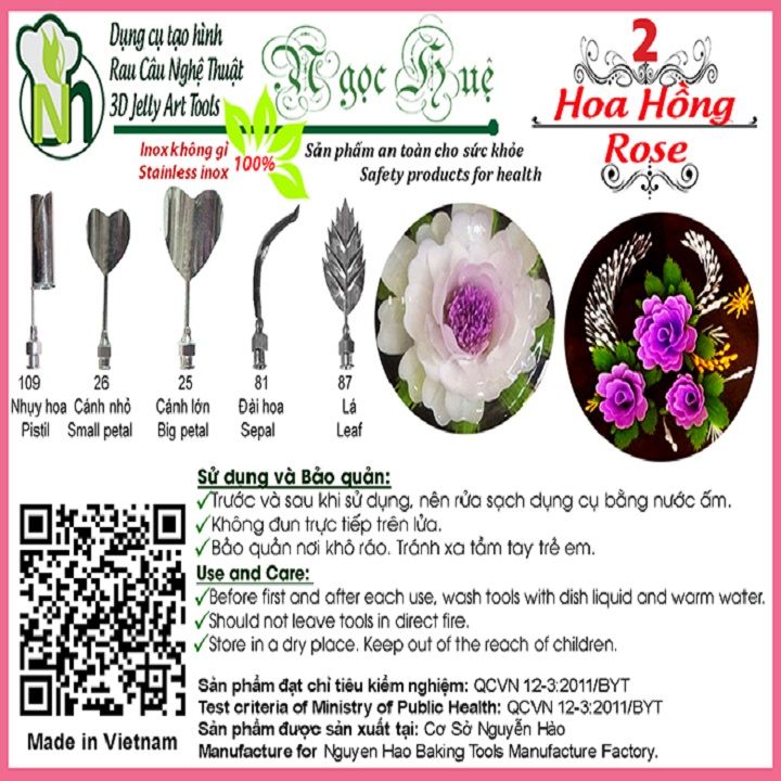 Kim rau câu 3D Ngọc Huệ (bộ 5 kim số 2 - hoa hồng) | Lazada.vn