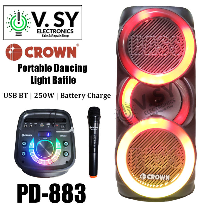 Original 2024 Crown PD-883 Portable Dancing Light Baffle with Wireless ...