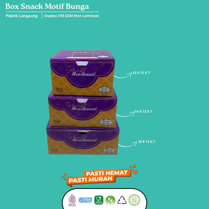 (Isi 20 Pcs) Dus Snack Motif 12 14 16 Dus Kue Snack Box Dus Snack Motif ...