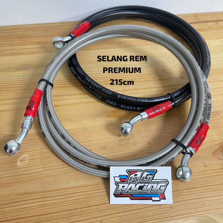 selang rem cakram panjang universal 215cm silver hitam | Lazada Indonesia
