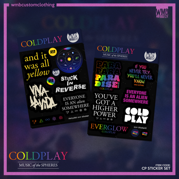 COLDPLAY MOTSWT Collectibles (Sticker Set, Souvenir Card, Mouse Pad) by ...