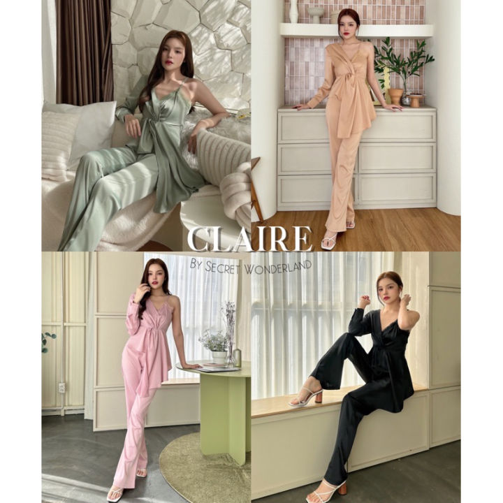 Secretwonderland Claire : เชตแขนยาวเปิดไหล่ข้างเดียว | Lazada.co.th
