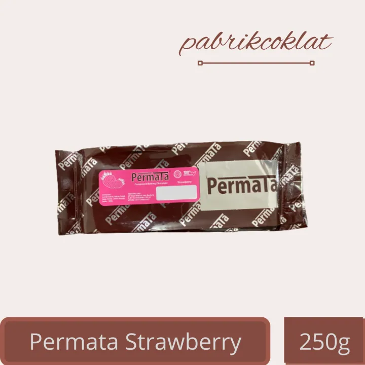 Strawberry Permata Coklat Blok Warna Merah Muda Rasa Strawberry 250g ...