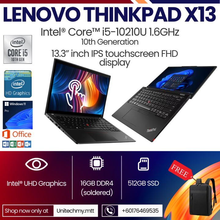 Lenovo ThinkPad X13, X240, X390, X250 Core i7 Touch Screen 5th ...