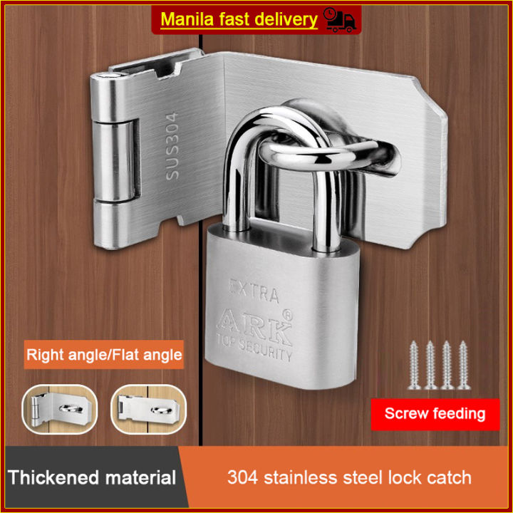 Door Hasp Latch Stainless Steel 90 Degree Padlock Hasp Door Shed Door ...