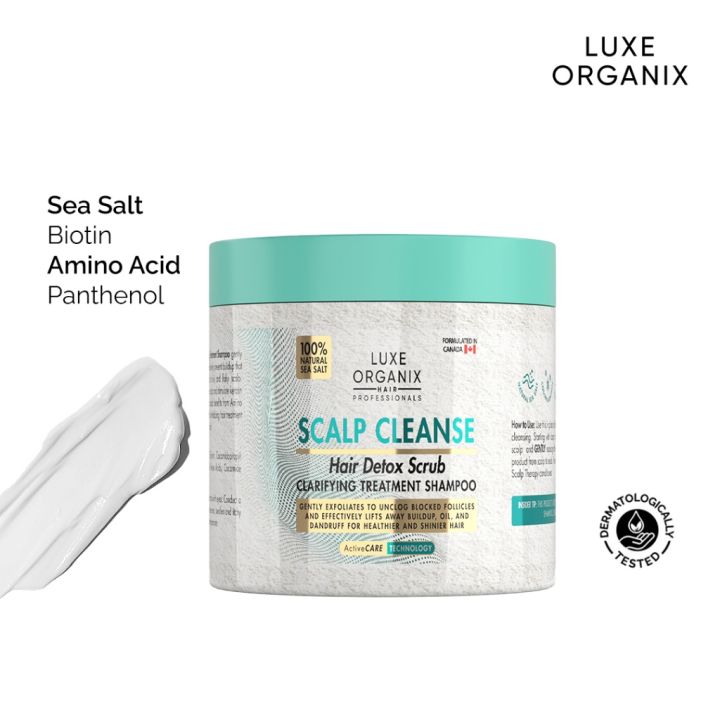 LUXE ORGANIX Scalp Cleanse Hair Detox Scrub Clarifying Treatment ...