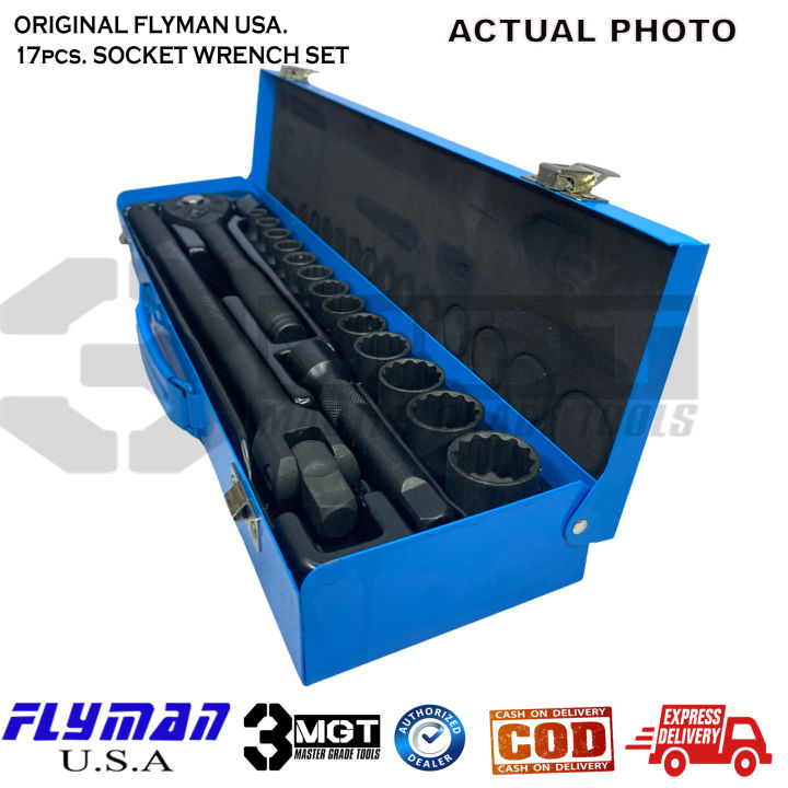 FLYMAN 17 Pcs. 1/2 Drive Socket Wrench Set 12 Points | Lazada PH