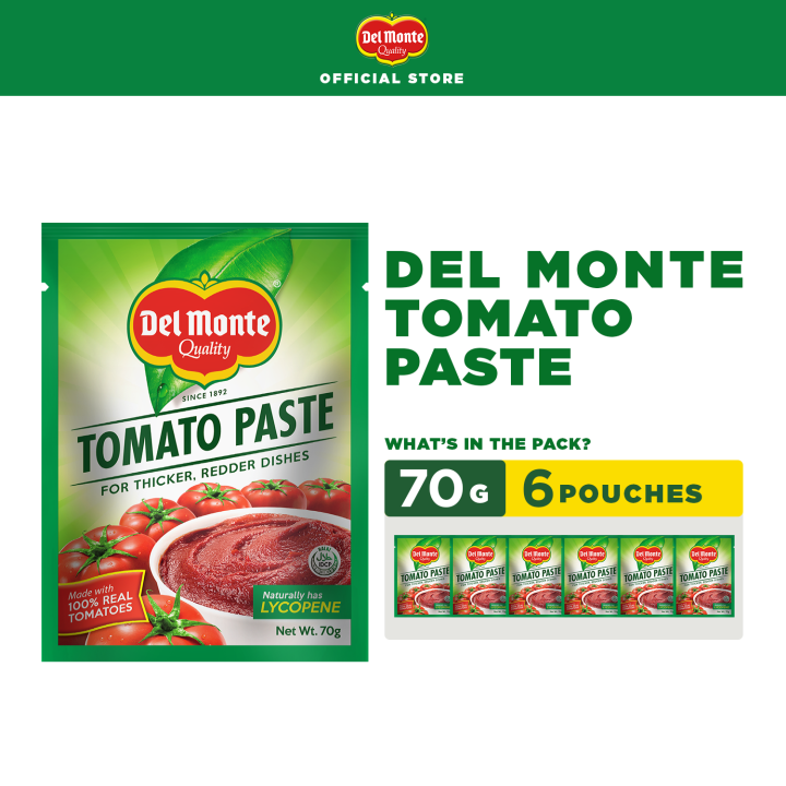 DEL MONTE Tomato Paste with Thicker and Richer Tomato Base - 70g x 6 ...