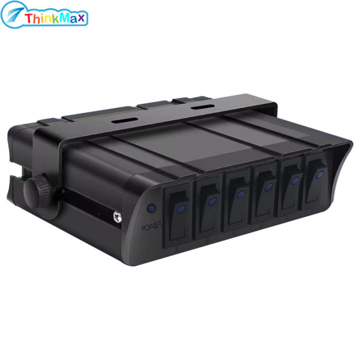 6 Gang Marine Boat Rocker Switch Box, SPST On/Off Rocker Toggle Switch ...