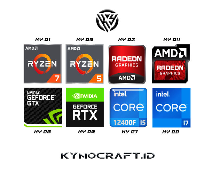 Stiker Logo Graphics Geforce Nvidia Gtx | Amd ryzen | Intel Stiker ...