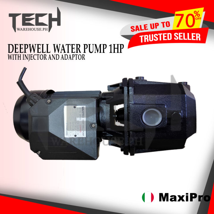 Maxipro Deepwell Water Pump 1HP with Injector and Adaptor Italy Packer ...