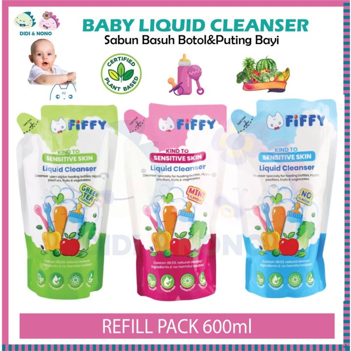 FIFFY BOTTLE WASH LIQUID CLEANSER REFILL PACK 600ML liquid sabun cuci ...