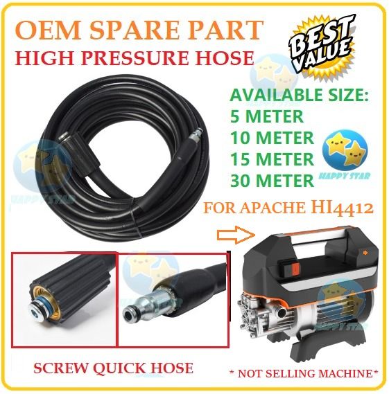 OEM HIGH PRESSURE HOSE 5M 10M 15M METER APACHE HI4412 SPARE PART WATER ...