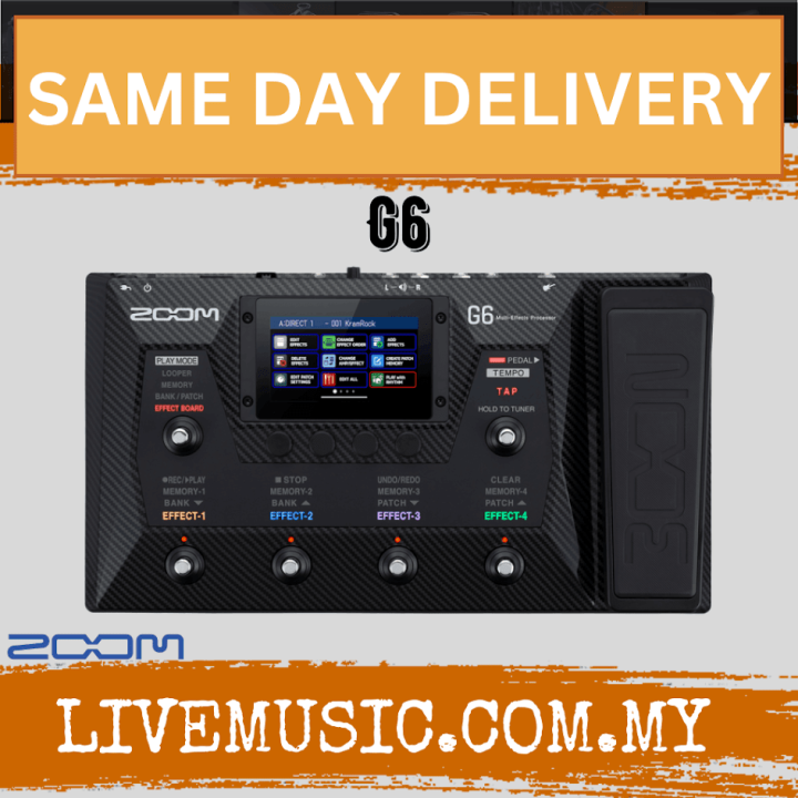 Zoom G6 Multi Effects Processor Pedal With USB Audio Interface, Drum ...