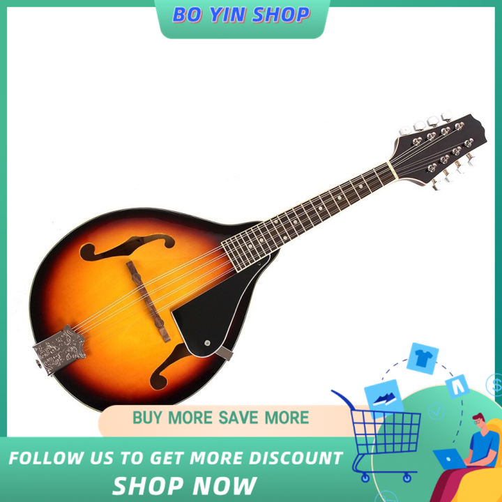 8-String Basswood Sunburst Mandolin Musical Instrument with Rosewood ...