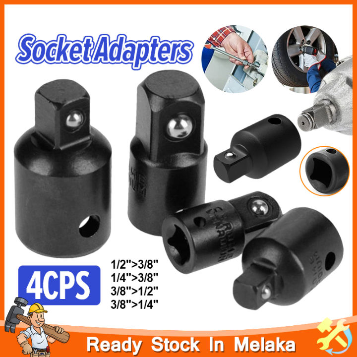 4PCS 1/4" 3/8" 1/2" Impact Drive Socket Adapter Converter Reducer ...