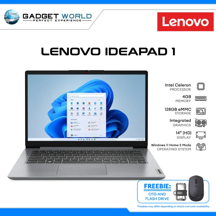 Lenovo Ideapad 1i 14" Laptop Intel Celeron N4500 4GB/128GB eMMC ...
