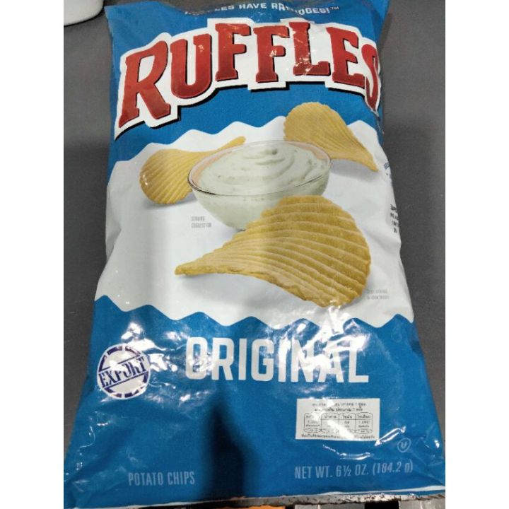 สั่งเลย 📍สินค้านำเข้า📍ruffles Original Potato Chips มันฝรั่งแผ่น ทอด