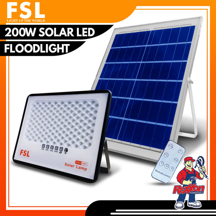 FSL 200W Solar LED Flood Light with Solar Panel FSF122-100 | Lazada PH