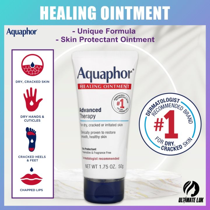 Aquaphor, Healing Ointment, Skin Protectant, 1 Tube (50 g), 2 Tubes ...