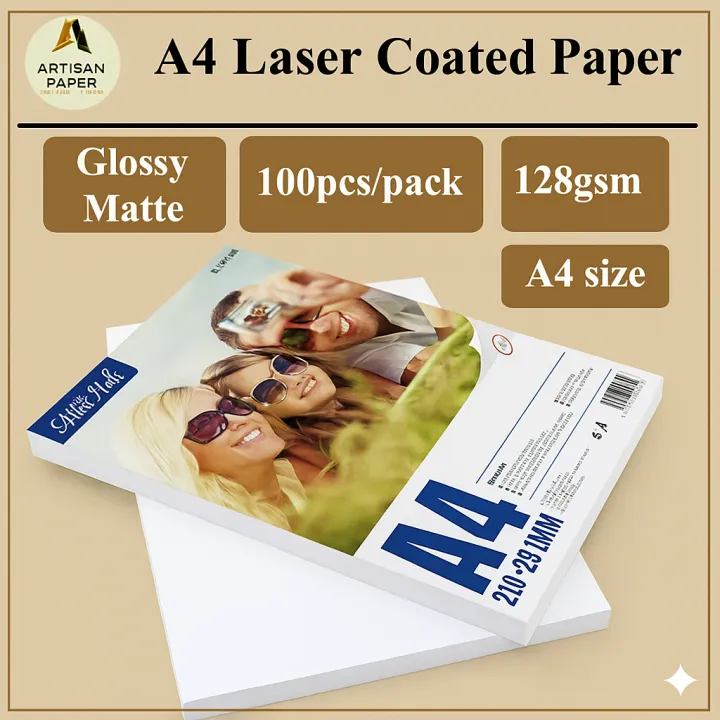 SG Seller Premium A4 Laser Coated Paper 128gsm (100 Sheets/Pack ...