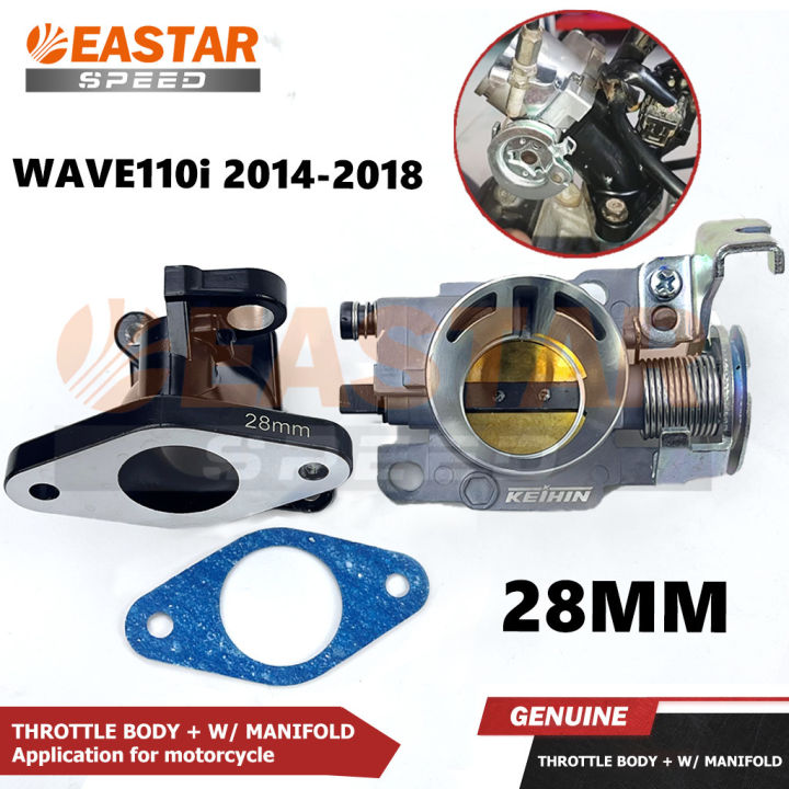 RACING THROTTLE BODY + W/ MANIFOLD WAVE110i 2014-2018 28MM | Lazada PH