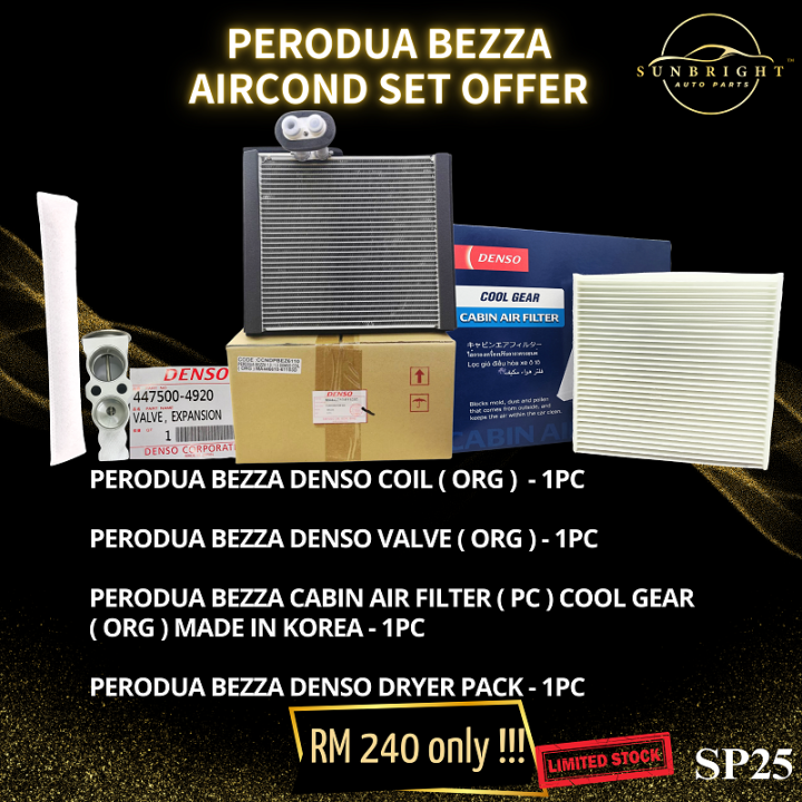 PERODUA BEZZA DENSO COIL ( ORG ) + VALVE ( ORG ) + CABIN AIR FILTER ...